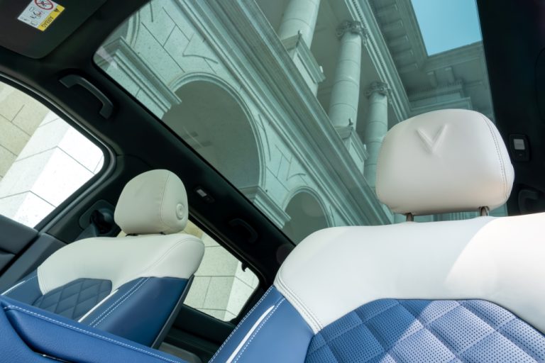 Panoramic glass ceiling - classy amenities on the luxury electric SUV ...