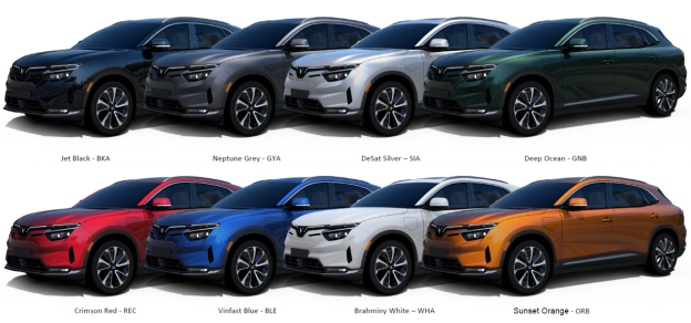 The VinFast VF 8 Color Scheme - VinFast Global Community